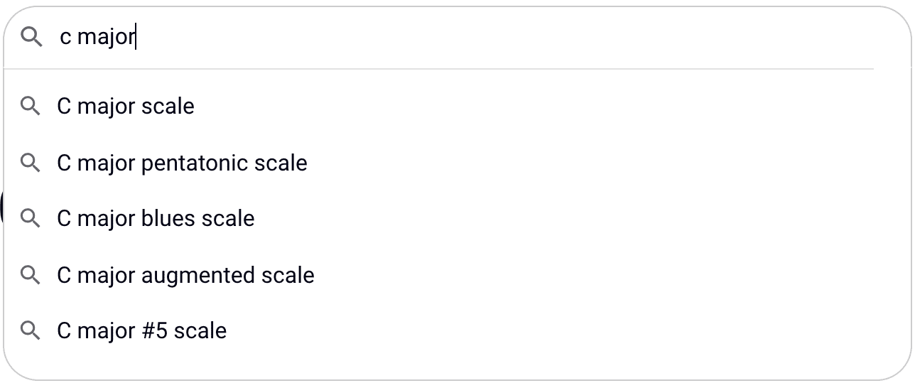 Free scale search. Search through 1000s of scales.